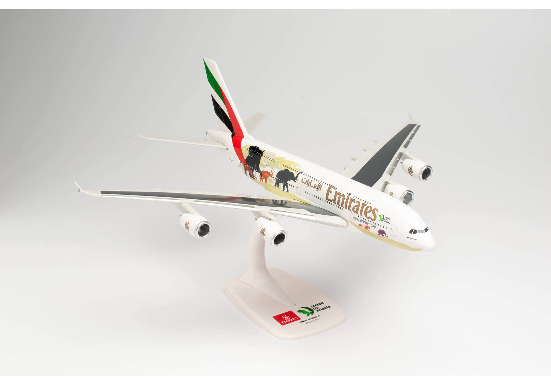 Airbus A380 Emirates Plane Model with Stand – 1/250 Scale – EraScaleModels