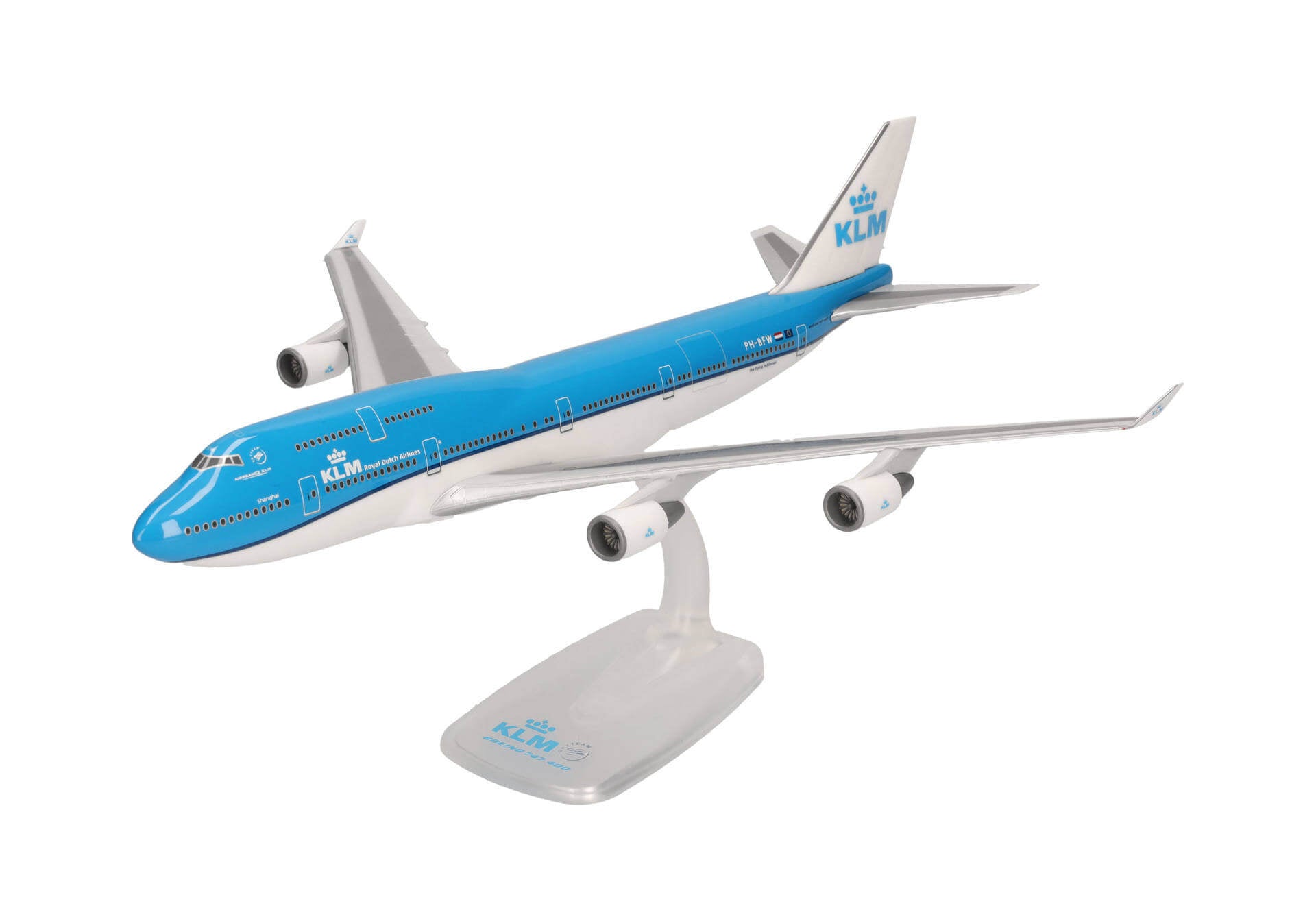Boeing 747-400M KLM Plane Model with Stand – 1/250 Scale – EraScaleModels